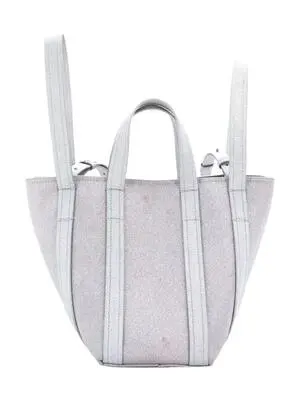 Balenciaga Everyday 2.0 North South Tote Glitter Fabric Xs Satchel - Metallic