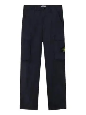 Stone Island Logo-patch Straight-leg Trousers - Blue