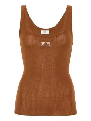 Elisabetta Franchi Ribbed Knit Tank Top - Brown