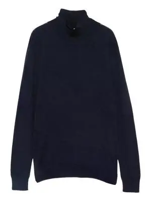 Liviana Conti Mock Neck Fine Knit Long Sleeve Pullover - Blue