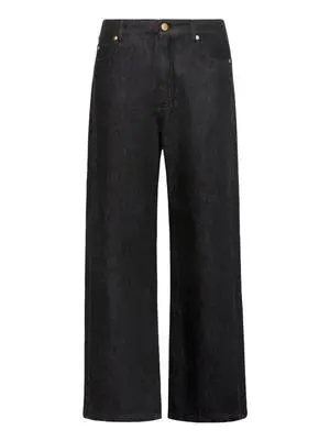 Max Mara Button-up Wide-leg Jeans - Black