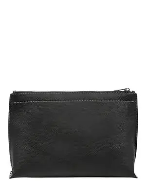 A.p.c. Small Grain Leather Clutch Bag - Black