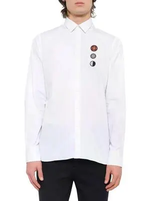LANVIN Patch-detail Medal-embroidered Shirt - White