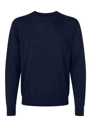 MANUEL RITZ Crew-neck Ribbed-trim Sweater - Blue