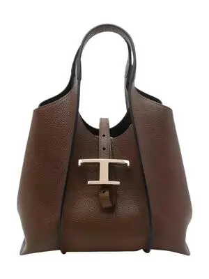 TOD'S Mini T-timeless Leather Tote Bag - Brown