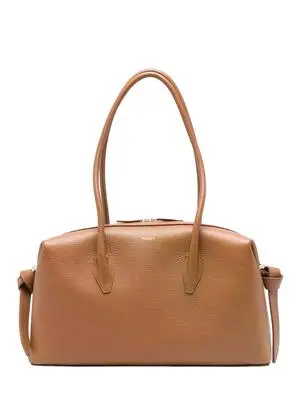 Yuzefi Brioche Duffle Grained Leather Shoulder Bag - Brown