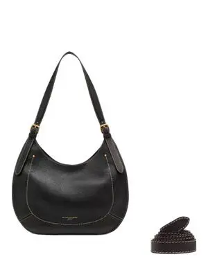 GIANNI CHIARINI Gabry Grained Contrast-stitch Shoulder Bag - Black