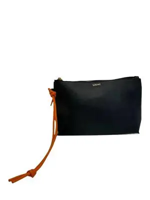 Loewe T-knot Leather Pouch Bag - Black