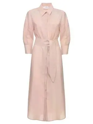 MARELLA Rhinestone-embellished Linen Midi Dress
