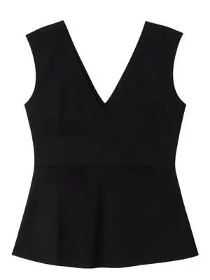 Max Mara V-neck Sleeveless Top - Black