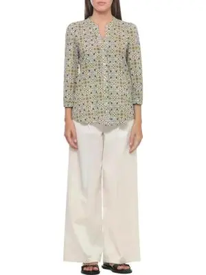 EMME EMME Geometric Print V-Neck Shirt