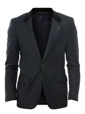 Corneliani Velvet-collar Blazer - Blue