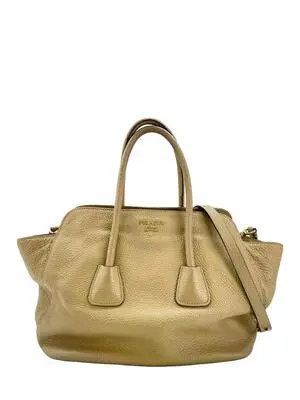 Prada 2000s Pebbled Leather Tote Bag - Neutrals