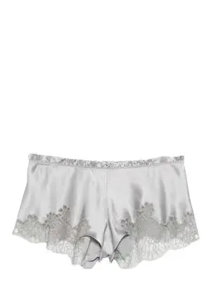 Carine Gilson Lace-trim Silk Shorts - Grey