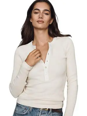 Citizens Of Humanity Drea Cotton Waffle Henley Top - Dune