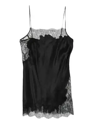 Carine Gilson Lace Trim Nightdress - Black