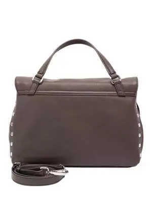 ZANELLATO Small Postina Stud-embellished Shoulder Bag - Grey