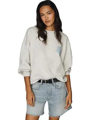ANINE BING Miles Waves Cotton Sweatshirt - Grey