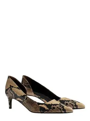 KHAITE KHAITE Jett D'Orsay Low Pumps In Python-Embossed Calfskin