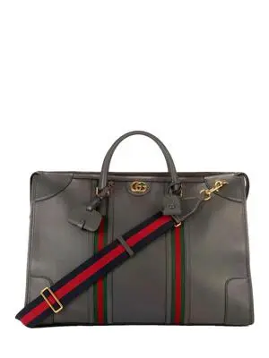 Gucci Gucci Striped Leather Bag Grey