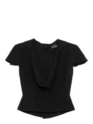 Fendi Draped Short-sleeve Top - Black