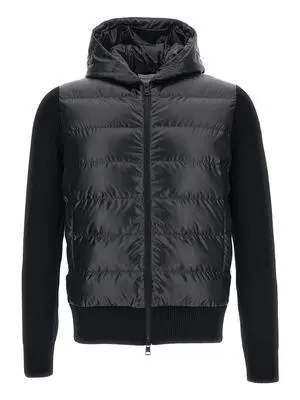 Moncler Padded Hooded Cardigan - Black