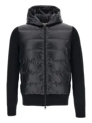 Moncler Padded Hooded Cardigan Jacket - Nero