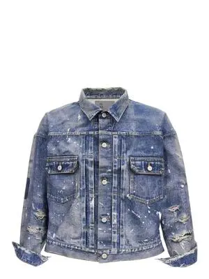 Junya Watanabe GIACCA DENIM STAMPATA Blue