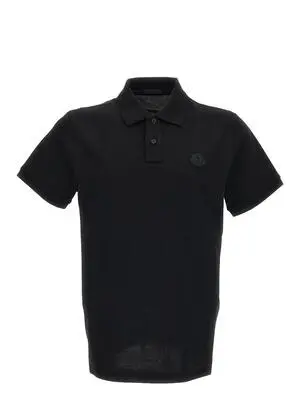 Moncler Cotton Piqué Polo Shirt - Black