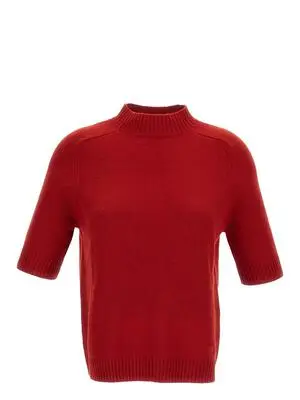 Loulou De Saison Ruth Cashmere Short-sleeve Sweater - Red