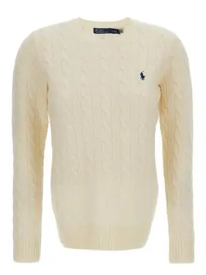 Polo Ralph Lauren MAGLIA GIROCOLLO A TRECCE Bianco