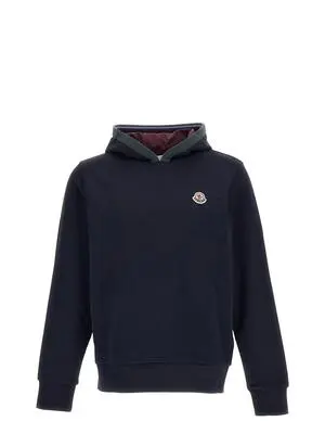 Moncler Hoodie With Logo Patch - Blue