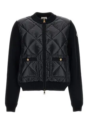 MONCLER CARDIGAN DI COTONE IMBOTTITO