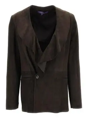 Ralph Lauren Suede Leather Jacket - Brown