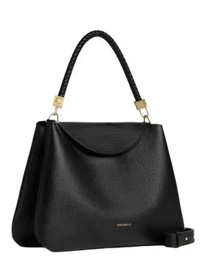 COCCINELLE Tiggy Braided-handle Tote Bag - Black