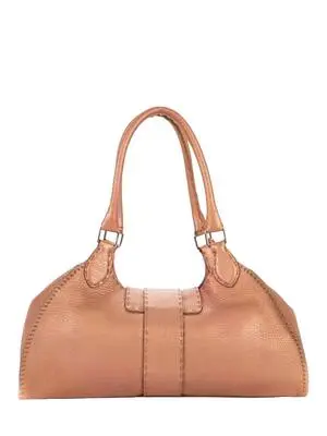 Fendi Selleria Buckle Shoulder Bag - Neutrals