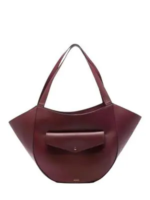 WANDLER Asymmetric Leather Tote Bag - Red