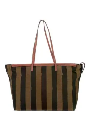 Fendi Pequin Zip Shoulder Bag - Black