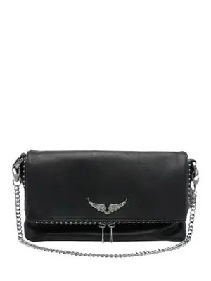Zadig&Voltaire Rocky Ii Studs Leather Shoulder Bag - Black