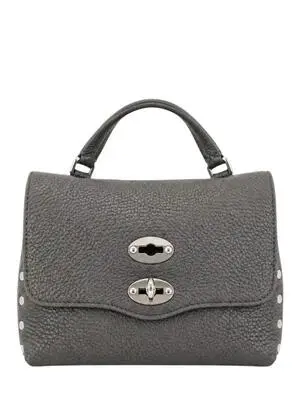 ZANELLATO Baby Postina Studded Leather Shoulder Bag - Grey