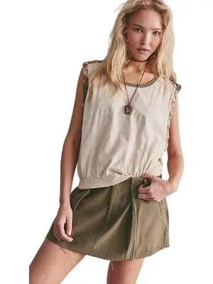 Free People We The Free Sadie Muscle Tee Ivory Combo