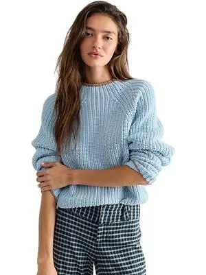 Free People Low Tide Knit Pullover - Clear Sky