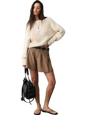 Free People Low Tide Knit Pullover - Marshmallow