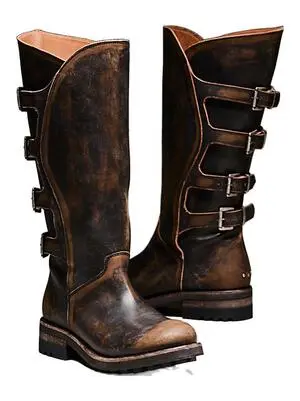 Free People We The Free Beckett Biker Boots - Espresso
