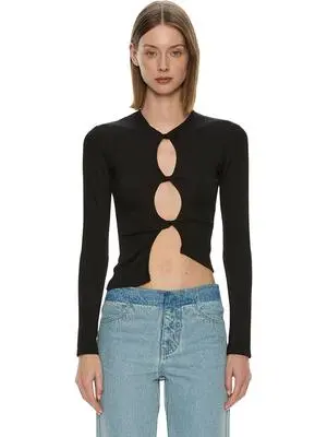 Christopher Esber Open Twist Long Sleeve Top - Black