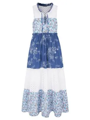 CARA & THE SKY Maisie Floral Sleeveless Boho Maxi Summer Dress - Blue