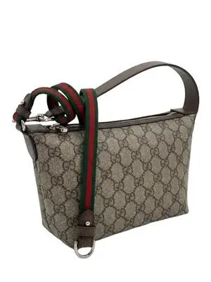 Gucci Gucci GG Pattern Zippered Shoulder Bag Gray
