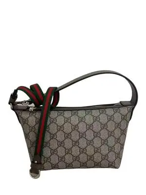 Gucci Gucci GG Pattern Zippered Shoulder Bag Gray