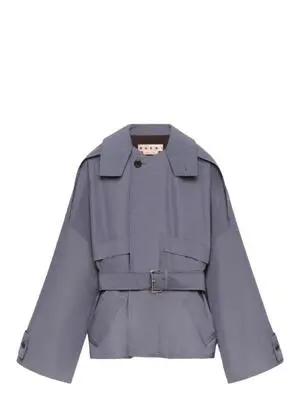 Marni Grey Nylon Blouson With Belt - Darkash
