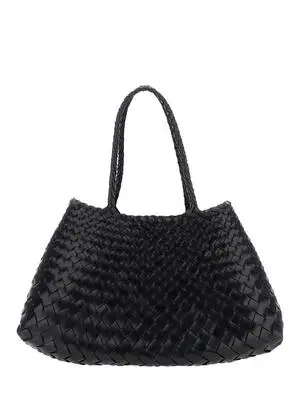 Dragon Diffusion Woven Leather Tote Bag - Black